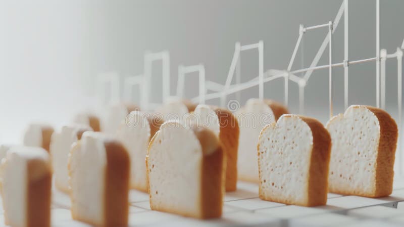 Slices of Bread Arranged with Line Graph Concept Stock Image - Image of ...