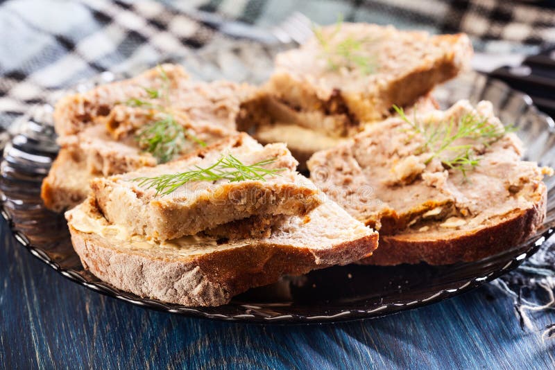 Slices of Bread with Baked Pate Stock Photo - Image of sandwich, slice ...