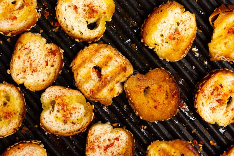 Bread on the grill stock photo. Image of hunger, sprinkled - 41012762