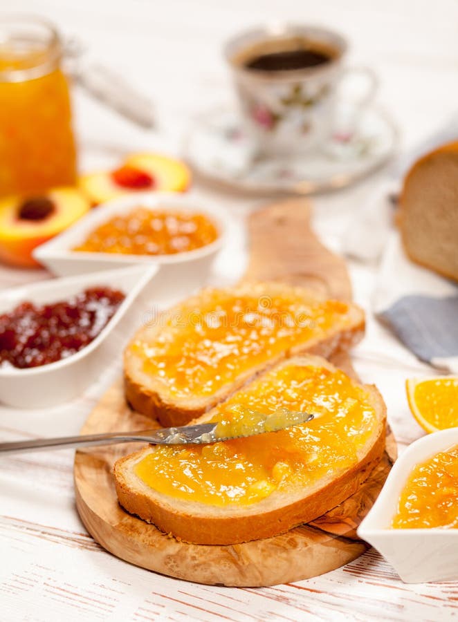 Slices of bread with jam stock image. Image of food, natural - 62537097
