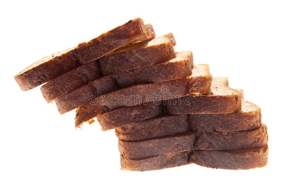 Slices of Brown Bread in a Stack and Close Up Stock Image - Image of ...