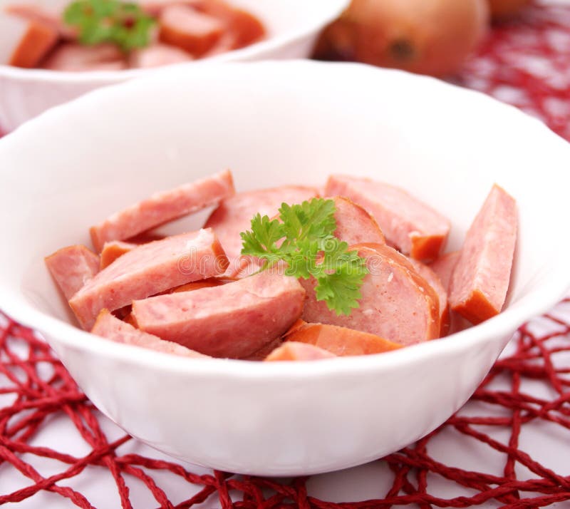 Slices of cabanossi stock image. Image of snack, meat - 37202077