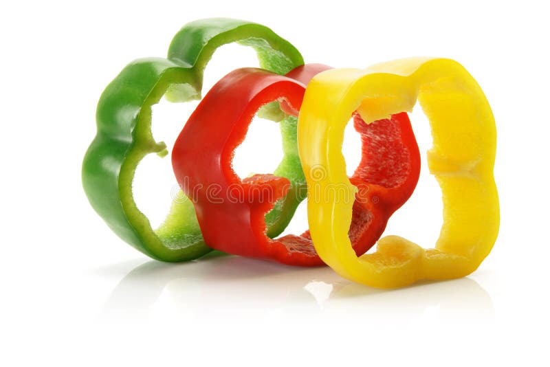 Slices of Bell Pepper stock image. Image of fibre, isolated - 16616013