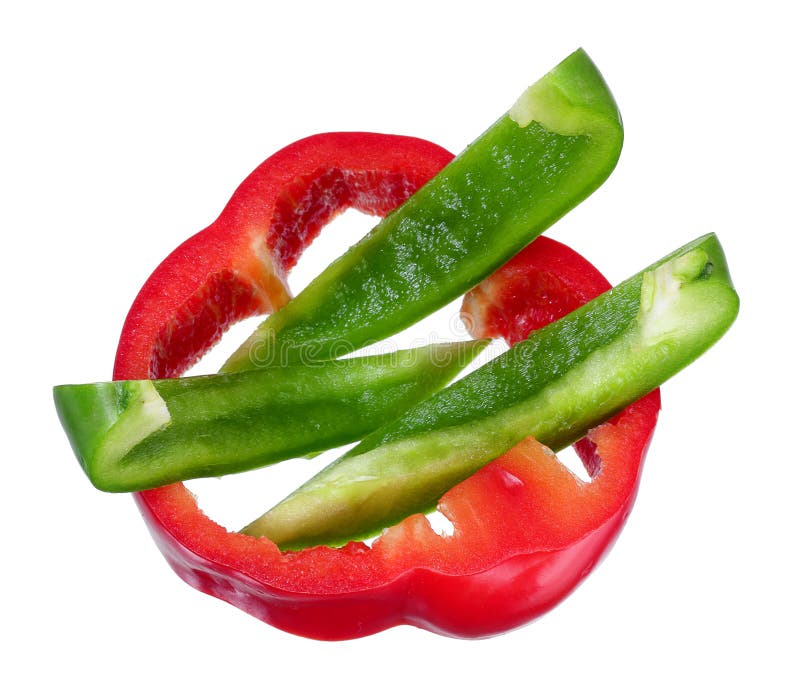 Slices of Bell Peppers stock photo. Image of shot, white - 16978528