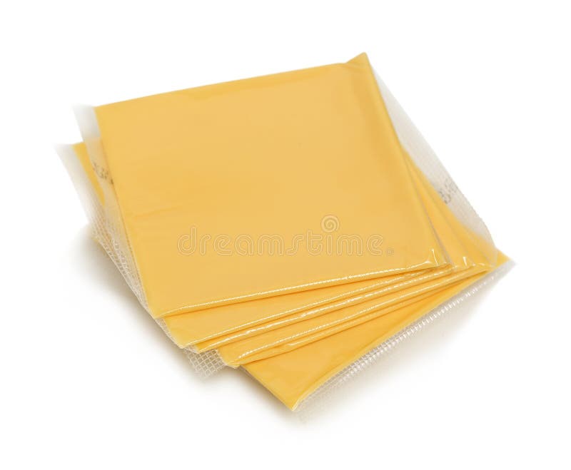 Slices of Cheddar Cheese Isolated Stock Photo - Image of yellow, square ...