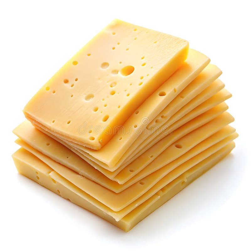 Slices of Cheese Isolated on White Background Stock Illustration ...