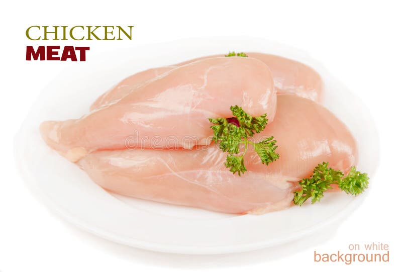 Slices of chicken meat stock image. Image of herbs, nutrition - 50416119