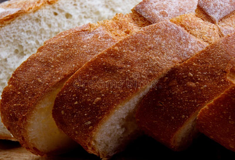 Slices of Chopped White Bread. a Side View Stock Photo - Image of fresh ...