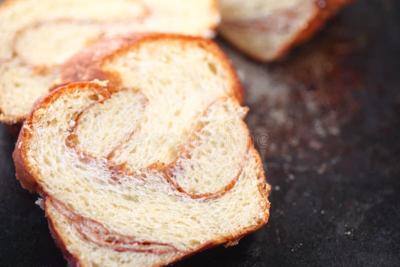 Slices of Cinnamon Swirled Brioche Stock Image - Image of textures ...