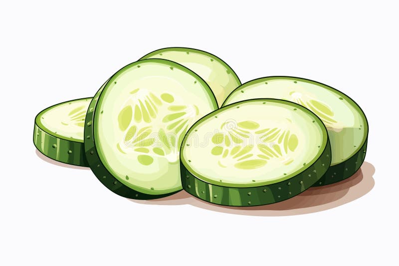 Slices of Cucumber Vector Flat Minimalistic Isolated Vector Style ...