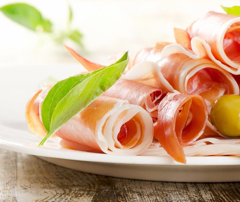 Slices of cured ham stock photo. Image of savory, protein - 32662666