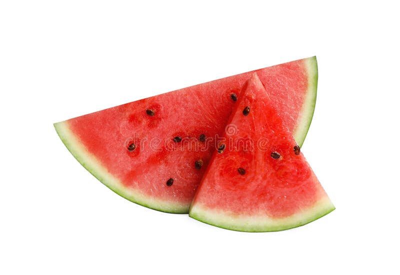 Slices of Delicious Ripe Watermelon on White Background Stock Image ...