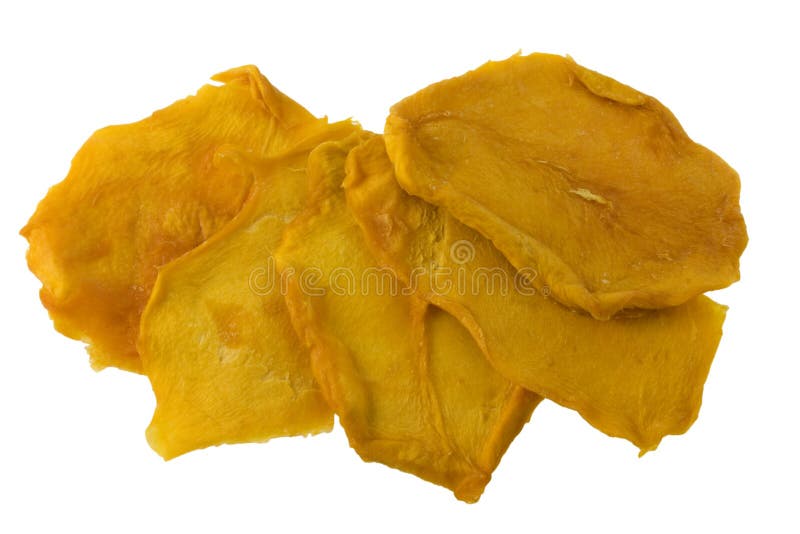 Dried Mango Cubes Isolated on White. Diced Mango Closeup. Heap of ...