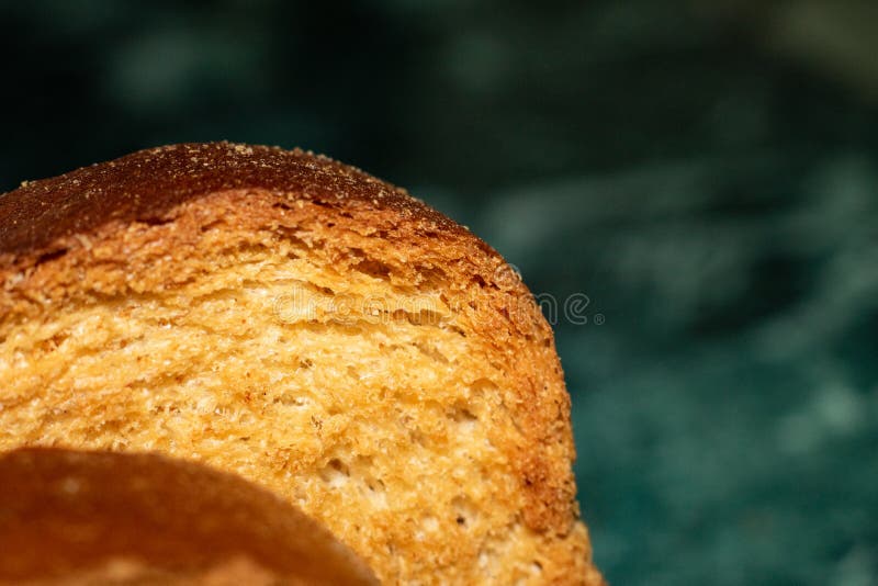 Slices of Dry Yellow Bread on the Kitchen Stock Photo - Image of cake ...
