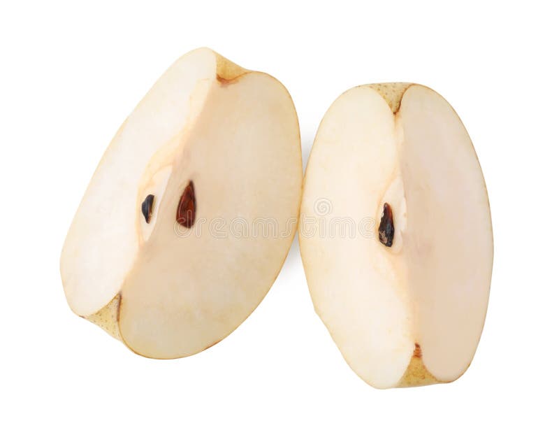 Slices of Fresh Apple Pear Isolated on White Stock Image - Image of ...