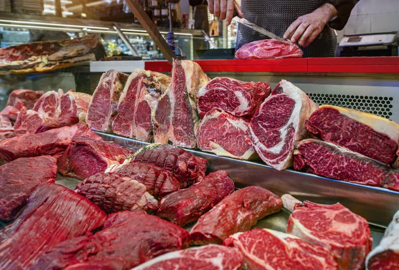 Slices of Fresh Chilled Meat from Store Stock Image - Image of food ...