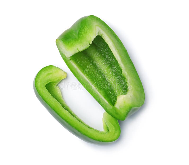 Slices of Fresh Green Bell Pepper, Top View Stock Image - Image of ...