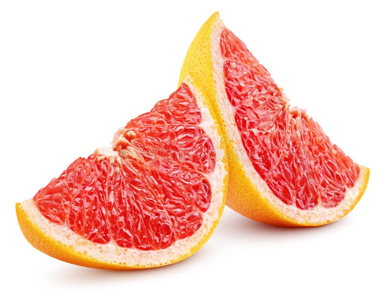 Wedge of Pink Grapefruit Citrus Fruit Isolated on White Stock Image ...