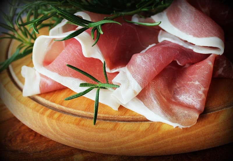 Slices of Ham on a Cutting Board Stock Photo - Image of breakfast ...