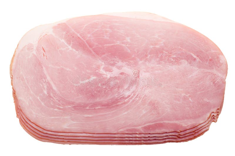 Slices of ham isolated stock photo. Image of background - 18803510