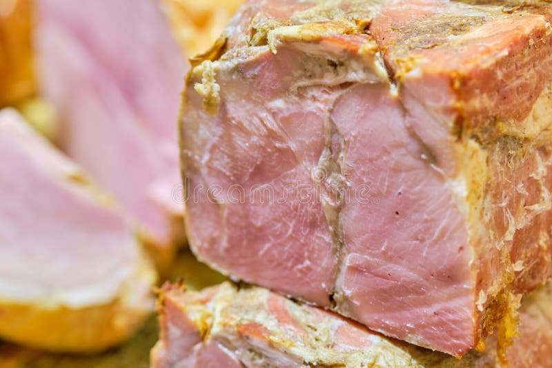 Slices of Ham on a Store Counter Stock Image - Image of dinner, lunch ...