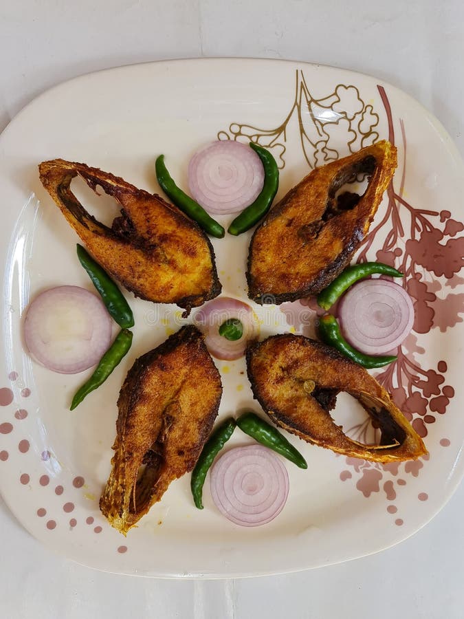 Hilsha Fish One of the Best Testy Fish, Fry on a White Plate Stock ...