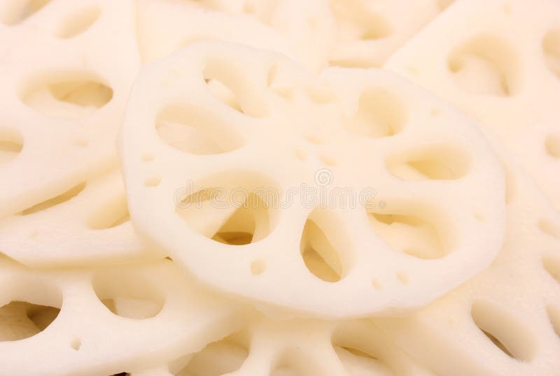 Slices of lotus root stock photo. Image of japanese, isolation - 66691254