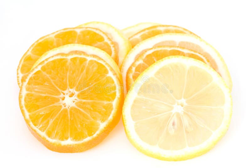 Slices of Mandarin and Lemon Stock Photo - Image of diet, orange: 12705310