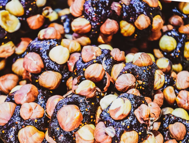 Slices of Marmalade with Hazelnuts. with Sweets Stock Image - Image of ...