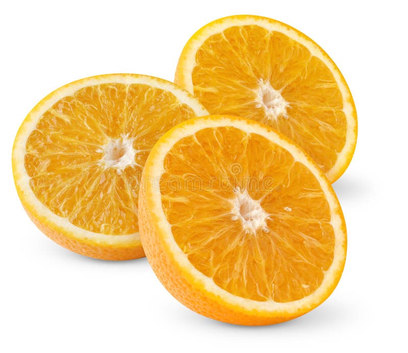 Isolated orange halves stock image. Image of slice, fruit - 16211329