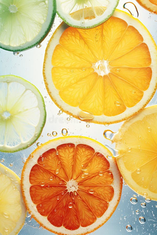 Slices of Orange, Natural Background, Water Drops Stock Image - Image ...