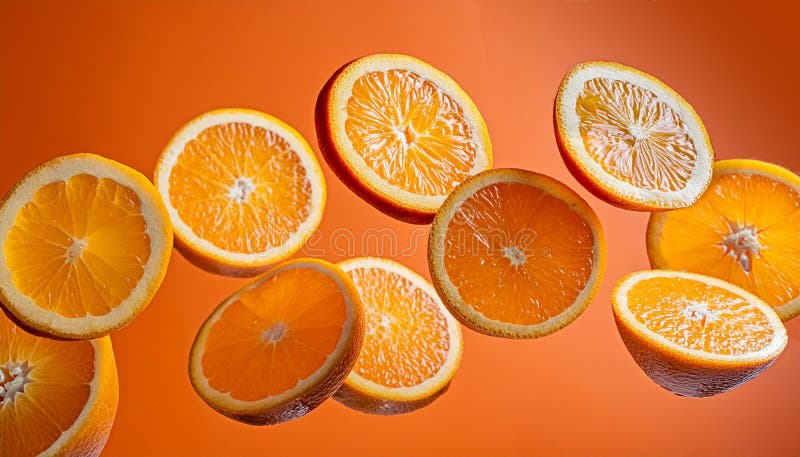 Slices of Oranges are Seen Flying through the Air in a Generated Image ...