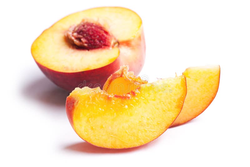 Fresh peach slices stock image. Image of closeup, organic - 49110577