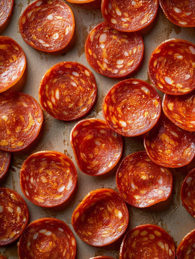 Slices Pepperoni Arranged Close Up Pattern Stock Photos - Free ...