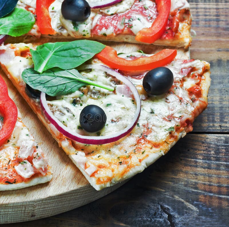 Slices pizza stock image. Image of food, baked, mozzarella - 30757315