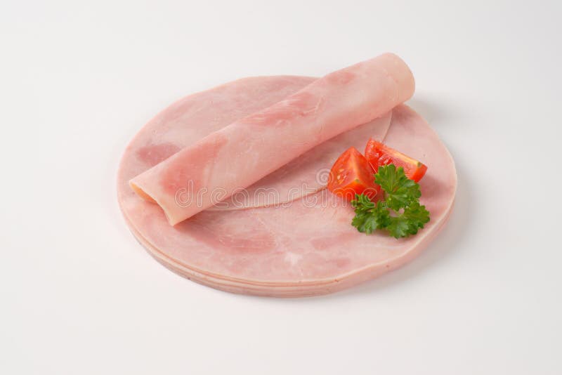 Slices of pork ham stock image. Image of boneless, white - 77188989