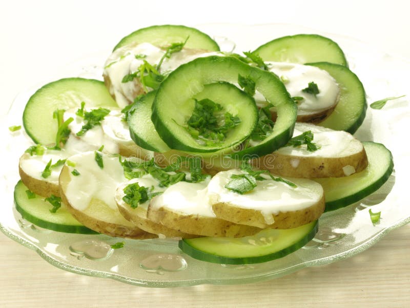 Slices of Potato and Cucumber Stock Photo - Image of slices, vegetable ...
