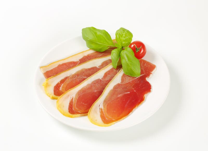Slices of prosciutto stock image. Image of pork, piece - 61411865