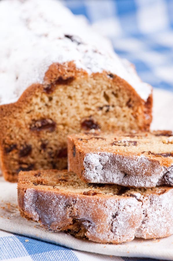 Slices of raisin cake stock photo. Image of white, checked - 22926694