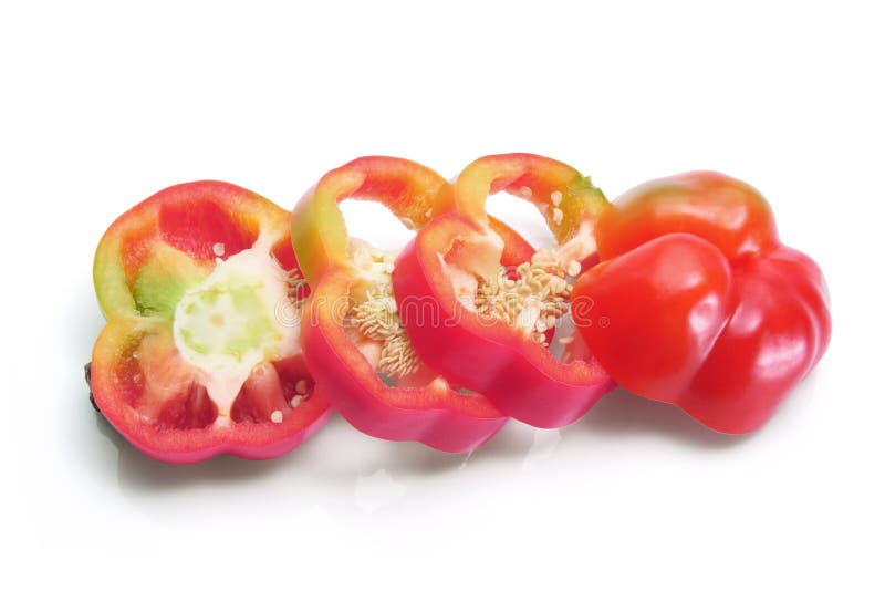 Slices of Red Capsicum stock image. Image of white, capsicum - 17058305