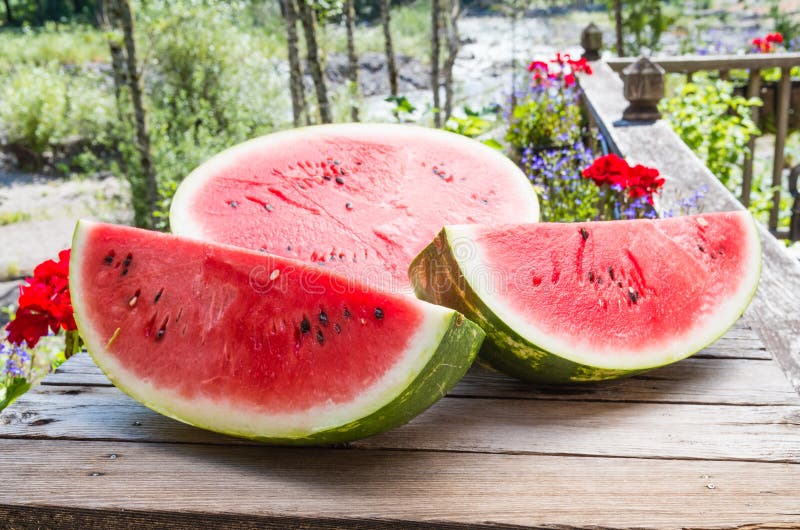 Slices of Red Watermelon with Seeds Stock Image - Image of nutrition ...