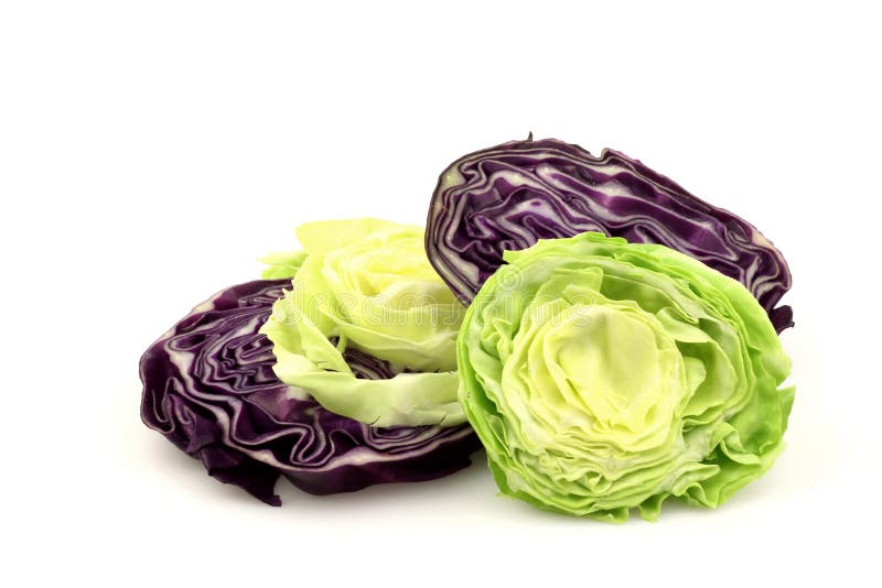 Slices Of Red And White Cabbage Stock Image - Image of green, tasty ...