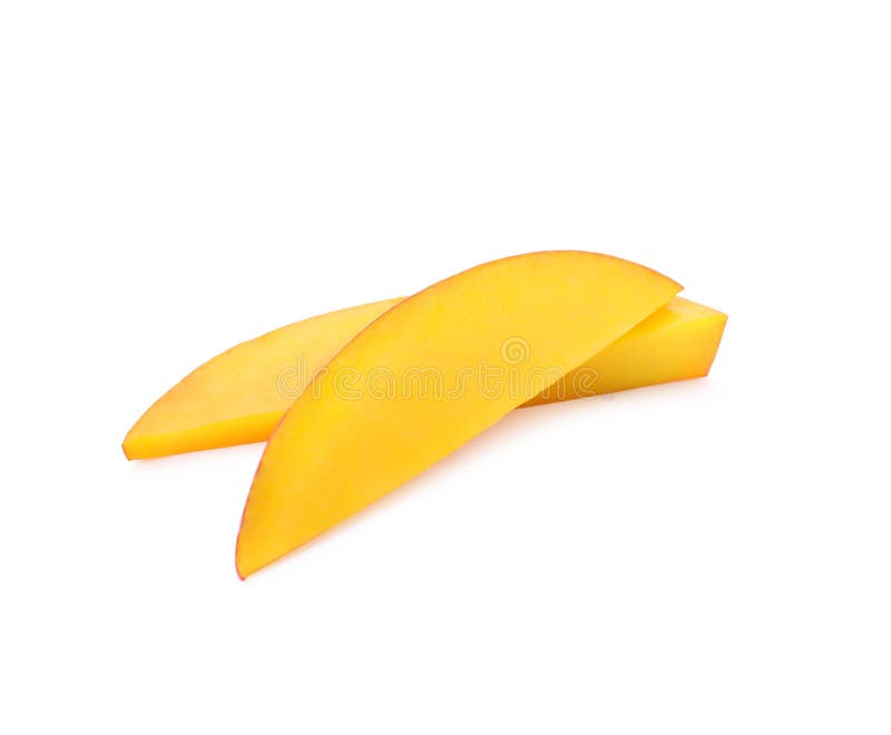 Slices of Ripe Mango Isolated. Exotic Fruit Stock Image - Image of ...