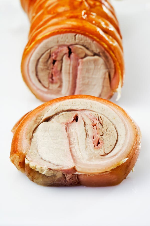 Fresh, Row, Suckling Pig, Rolled Roast Stock Image - Image of inside ...