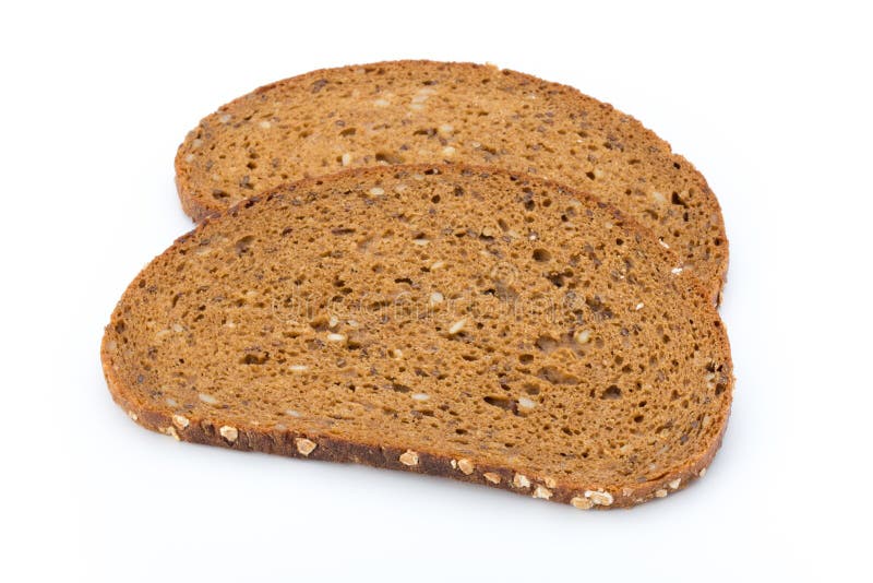 Slices of Rye Bread Isolated on White Background. Stock Photo - Image ...