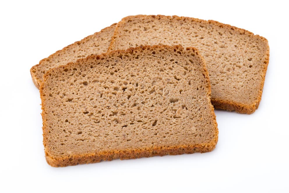 Slices of Rye Bread Isolated on White Background. Stock Photo - Image ...