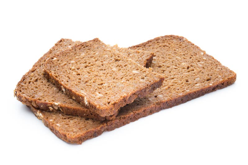 Slices of Rye Bread on White Background. Stock Photo - Image of cracker ...