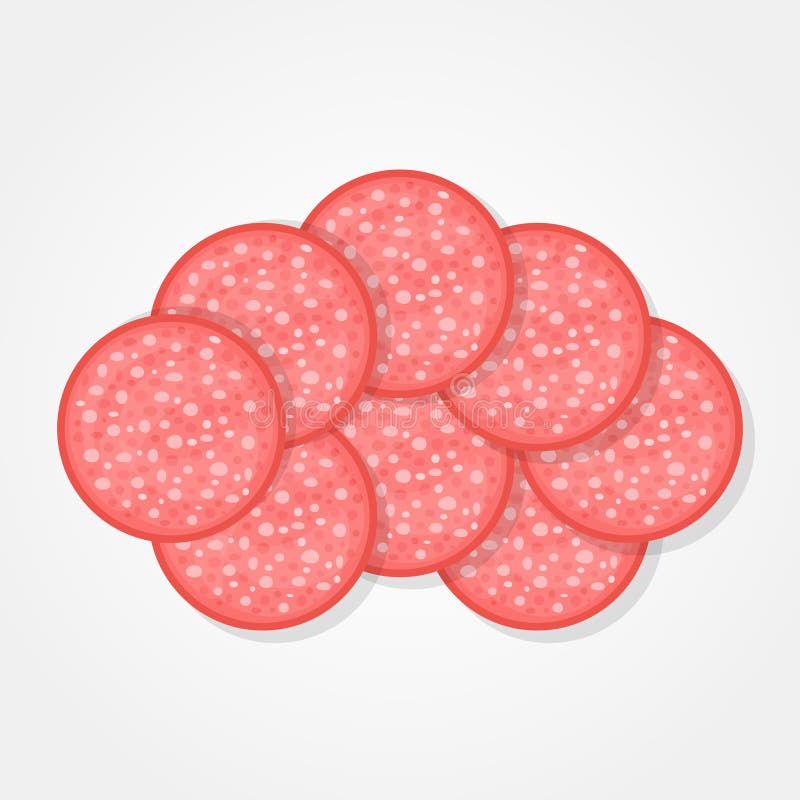 Slices of Salami Sausage. Vector Illustration. Stock Vector ...