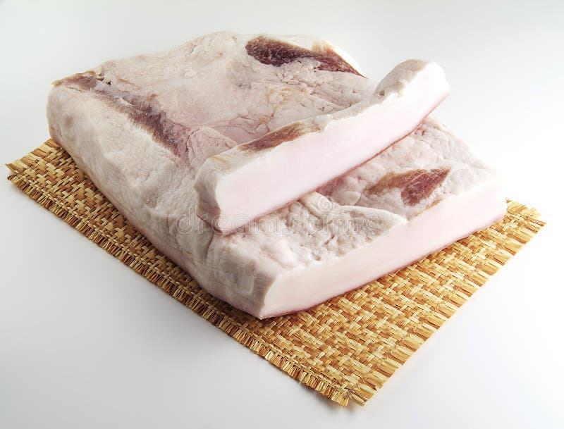 Slices of Salted Lard Bacon Stock Image - Image of pancetta, pepper ...