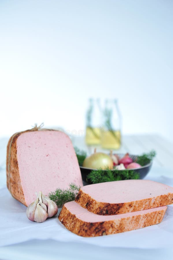 Slices of smoked pork roll stock photo. Image of asian - 25707270